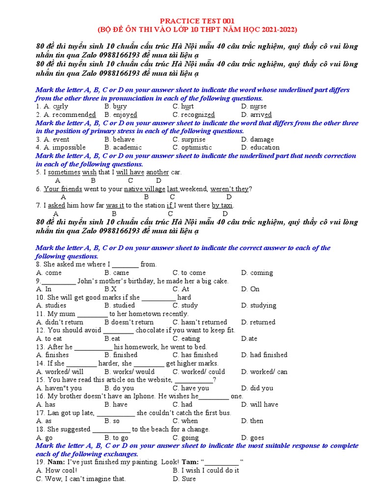 Bo de Thi Trac Nghiem 40 Cau | PDF