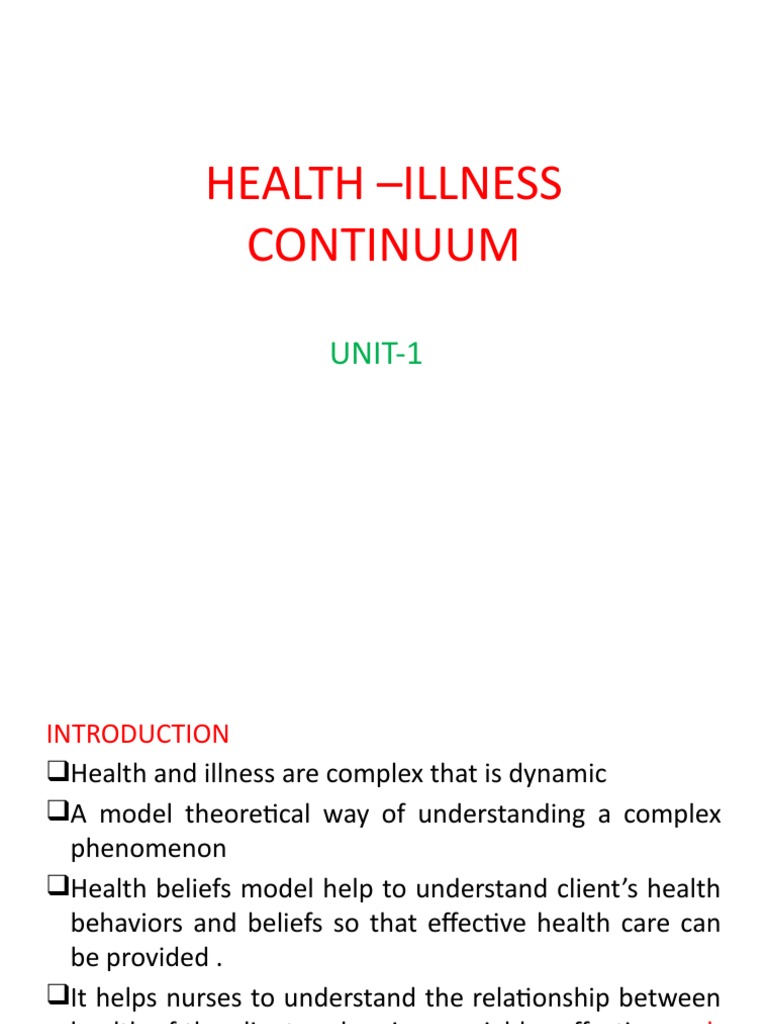 Helath - Ilness Continuum | PDF | Self-Improvement | Wellness