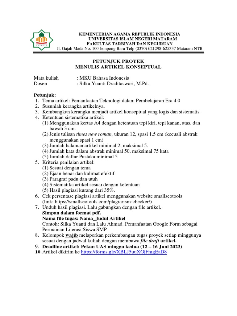 Tugas Proyek Menulis Artikel Konseptual | PDF | Komputer | Ilmu Sosial