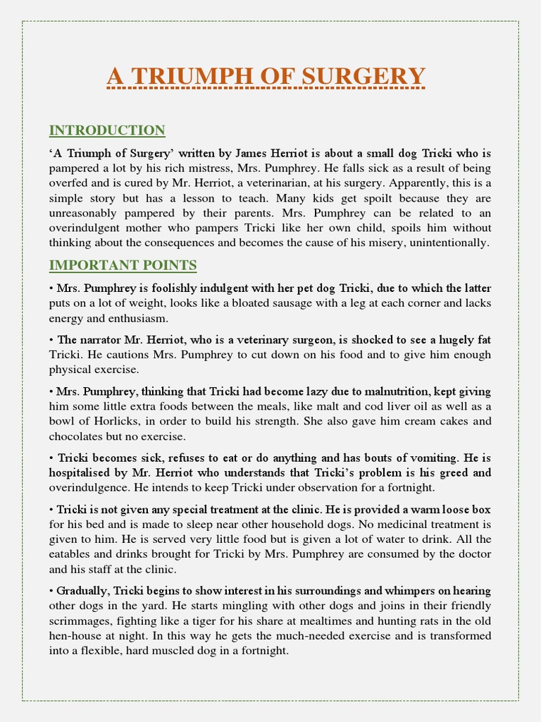 A Triumph of Surgery Notes 2022 | PDF