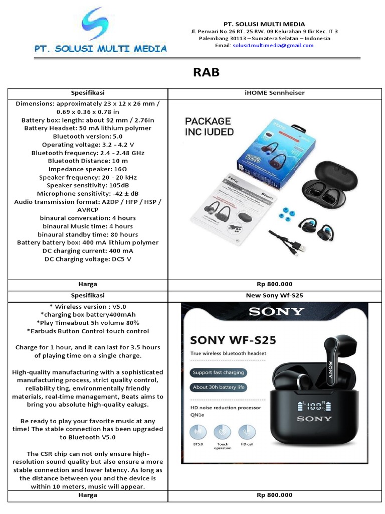 Penawaran Tws 2 | PDF | Headphones | Bluetooth