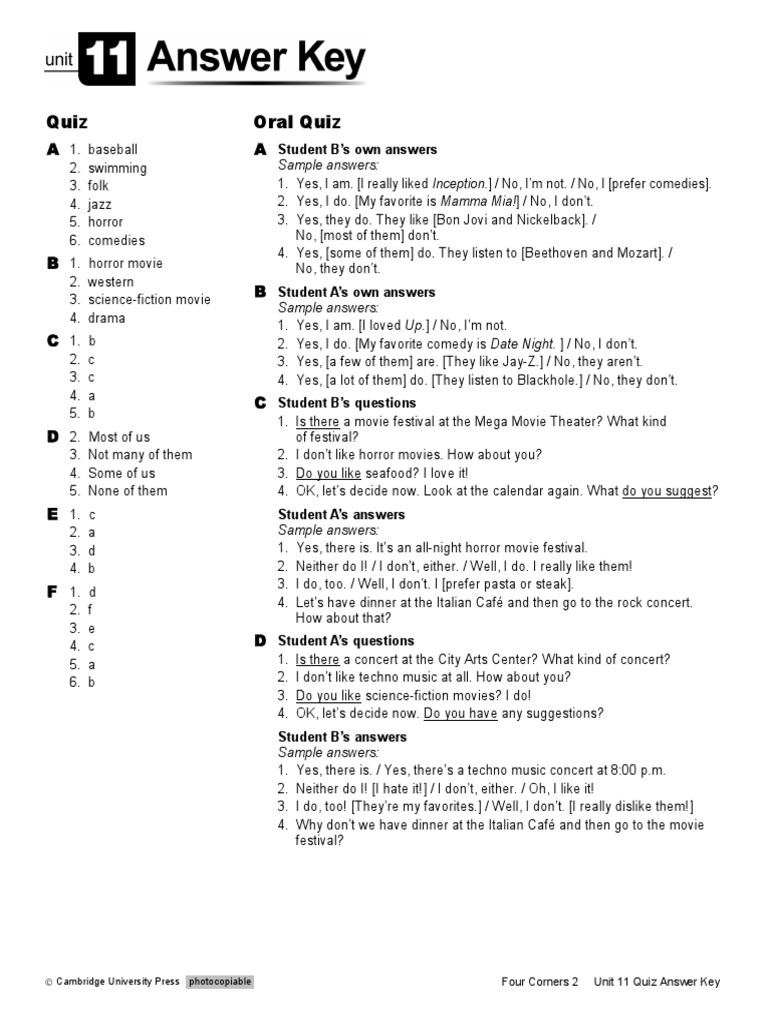 FC2 Q11 Key | PDF | Entertainment
