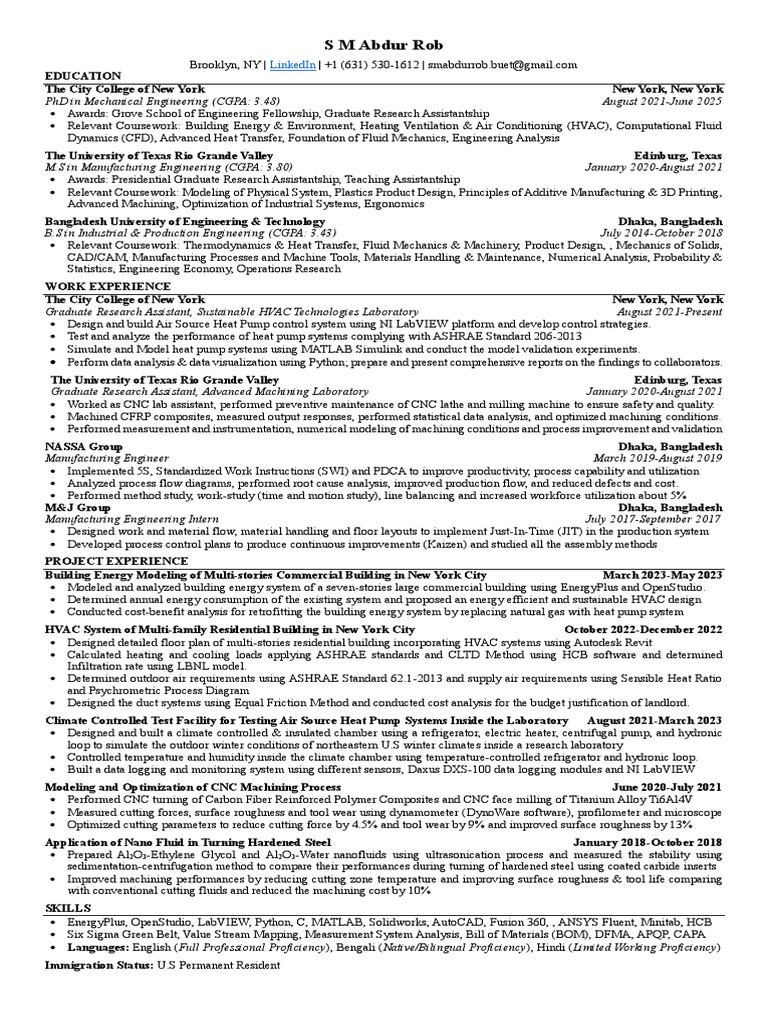 Resume - S M Abdur Rob | PDF | Computers