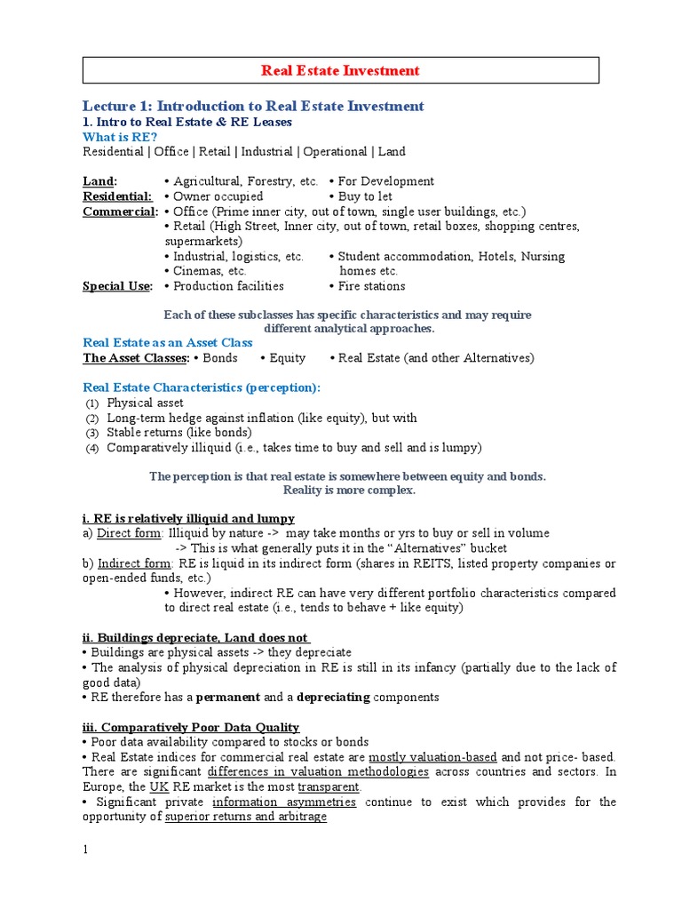 Notes Real Estate | Download Free PDF | Cost Of Living | Lease