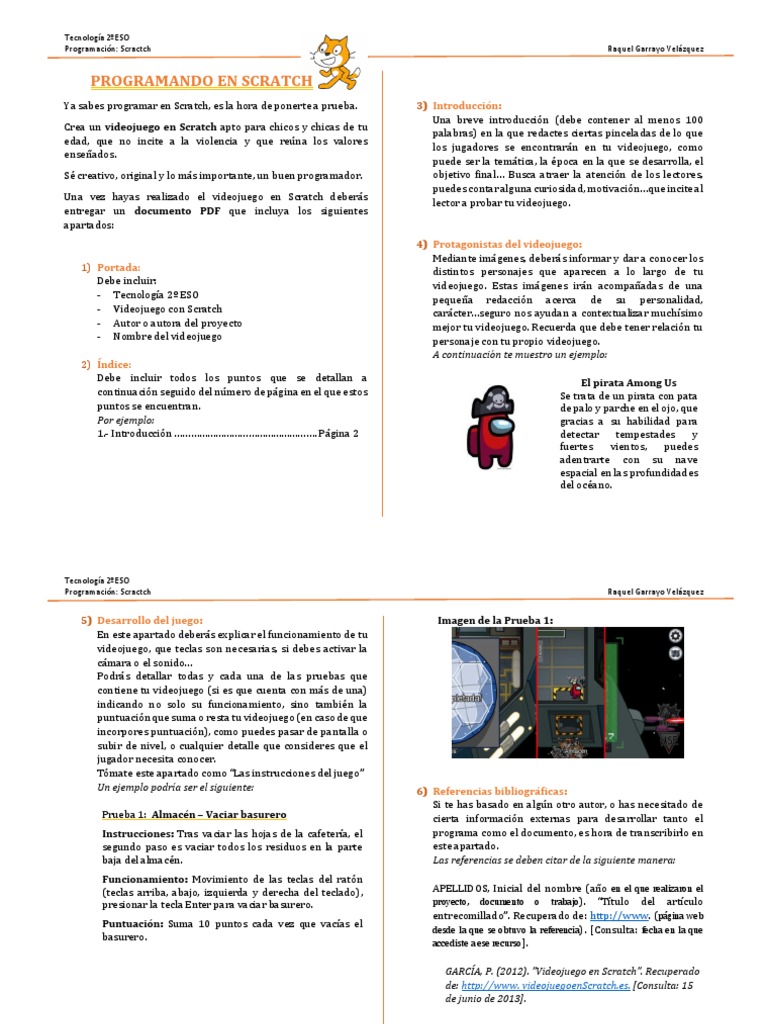 Actividad - Programando en Scracth | PDF | Videojuegos | Scratch ...