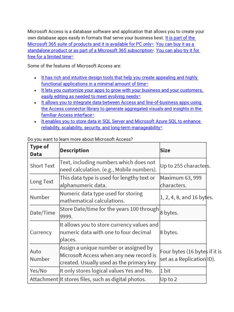 Microsoft Access | PDF | Microsoft Access | Databases