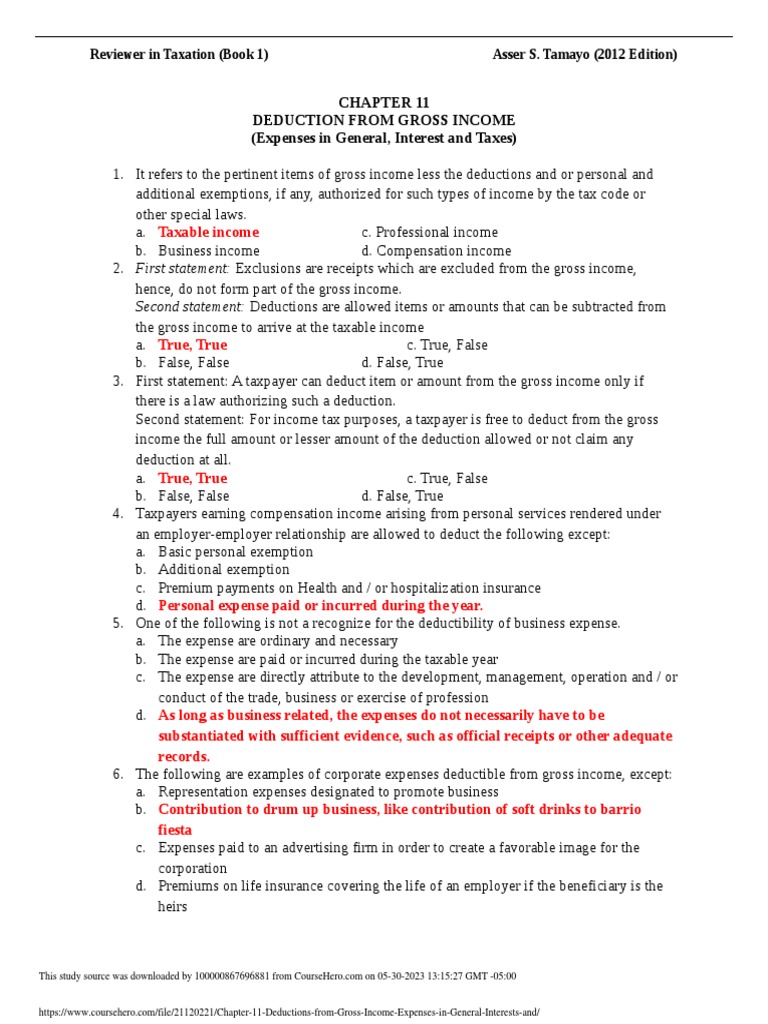 Tax Reviewer | PDF | Finance & Money Management