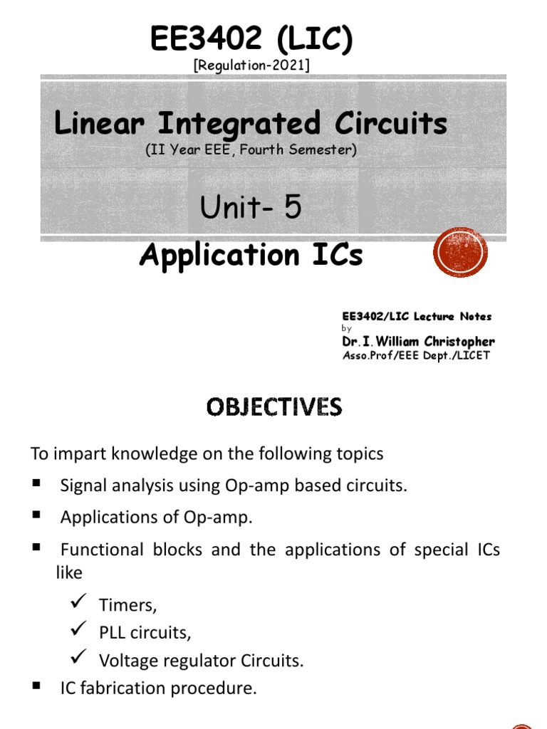 Linear ICs: Applications & Fabrication | PDF | Power Supply | Amplifier