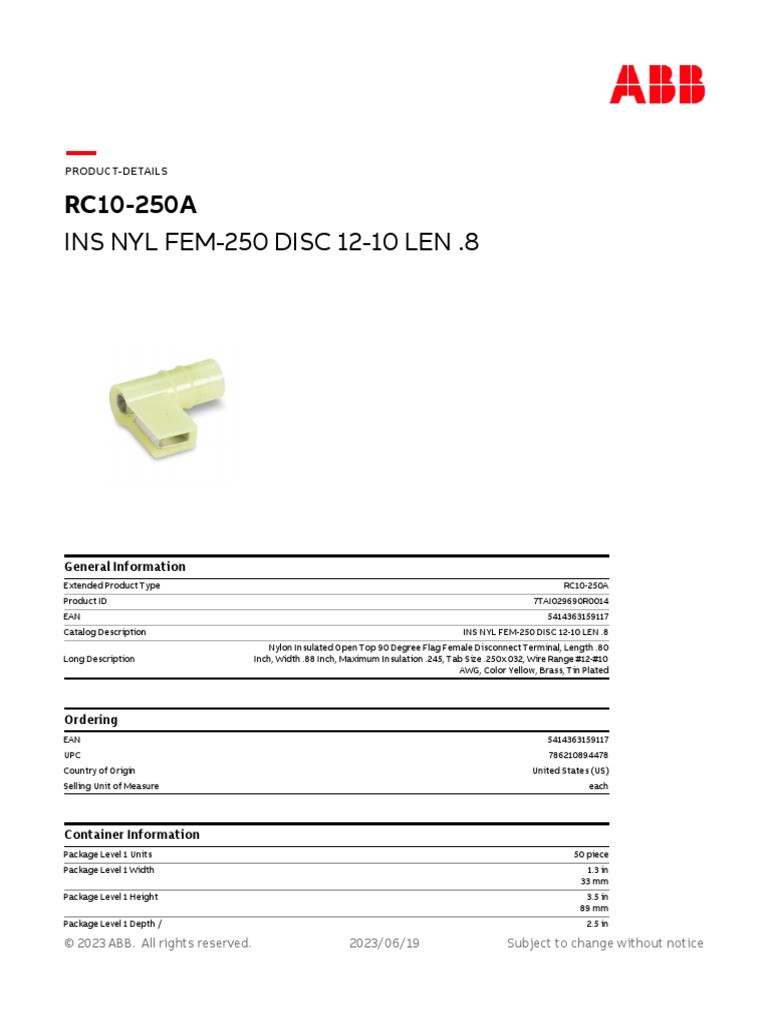 7TAI029690R0014 rc10 250a | Download Free PDF | Electrical Connector ...