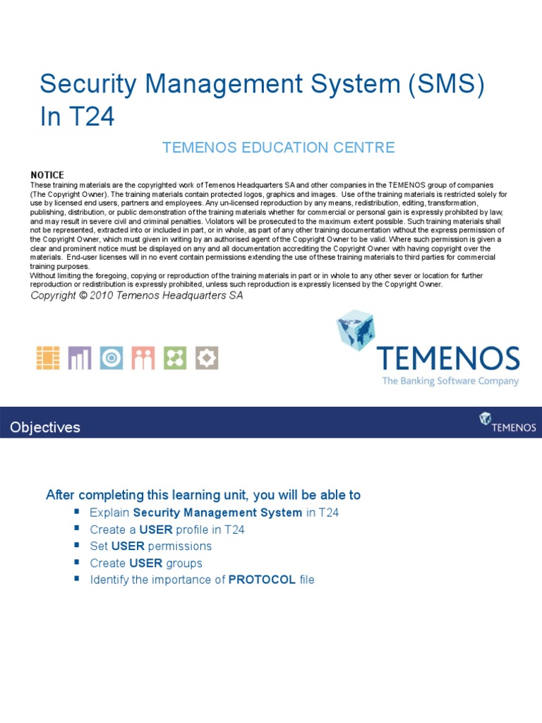 Security Management System (SMS) in T24: Temenos Education Centre | PDF | Copyright | User ...