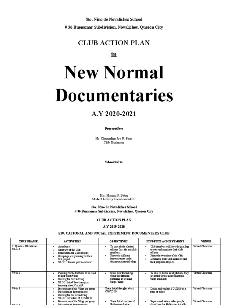 Club Action Plan | PDF