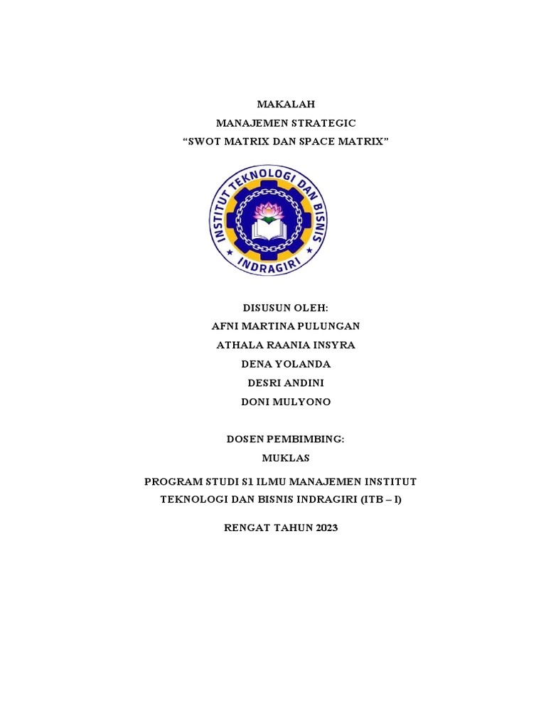 Analisis SWOT dan SPACE Matrix | PDF