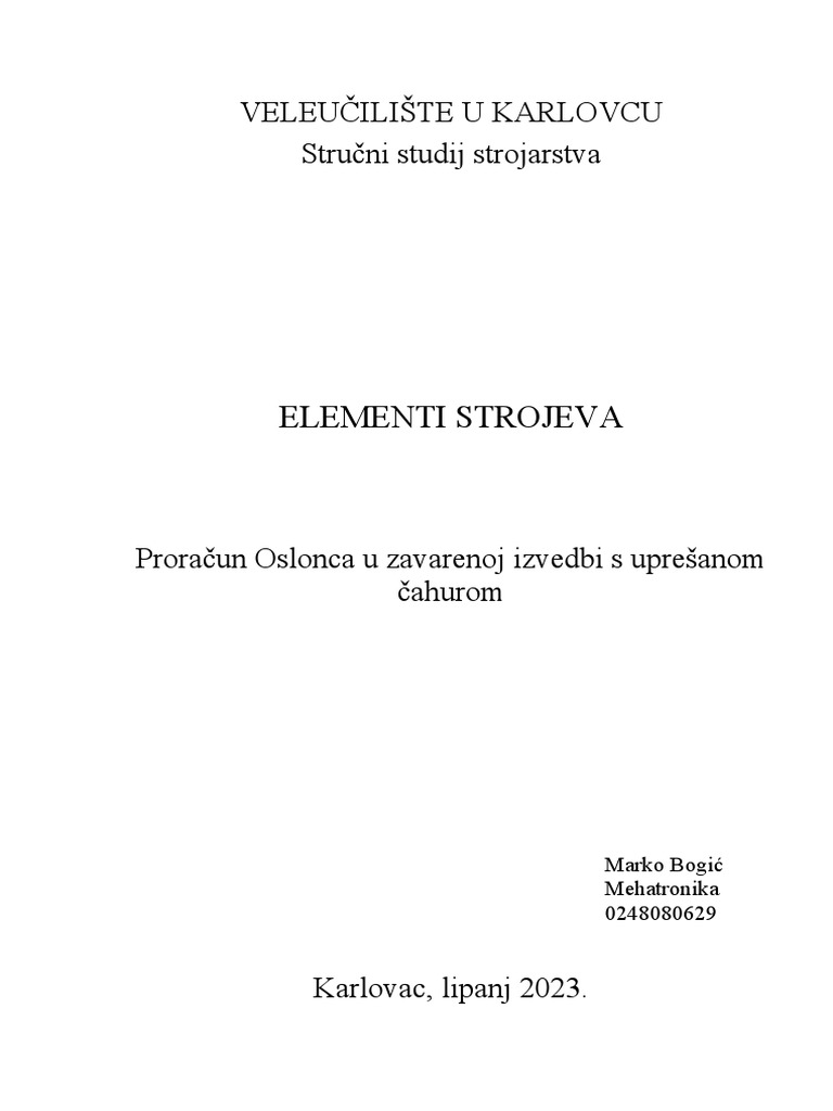 Elementi Strojeva | PDF