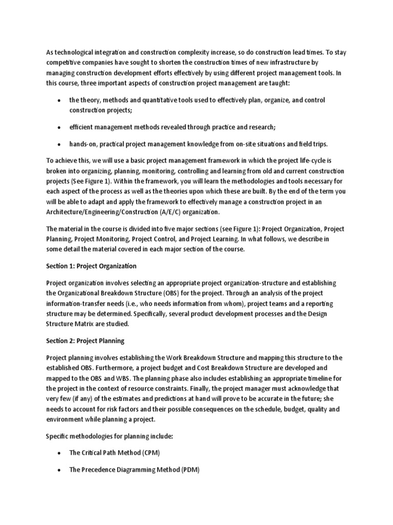 Framework Project Management Pdf