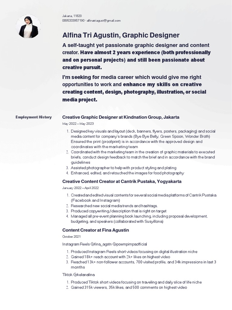 Alfina Tri Agustin_CV 2023 | PDF