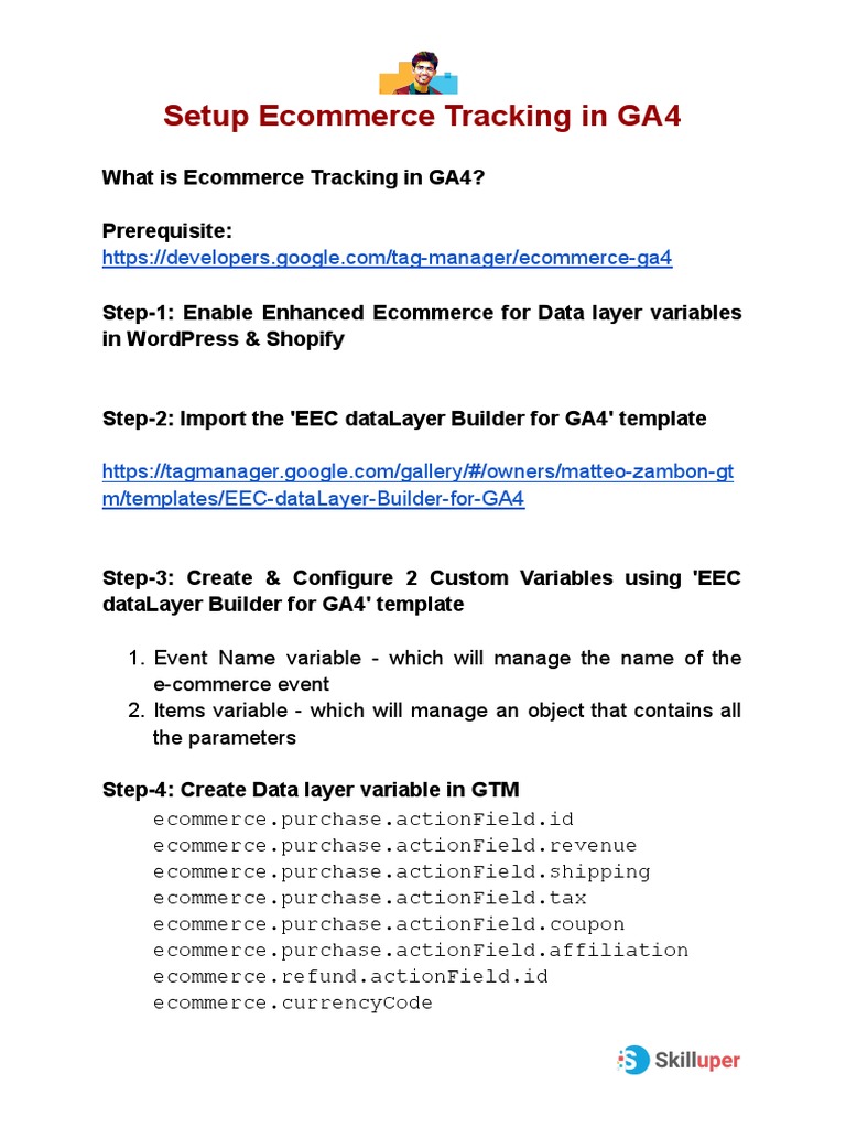 Ecommerce Tracking in GA4 Via GTM | PDF | E Commerce | Payments