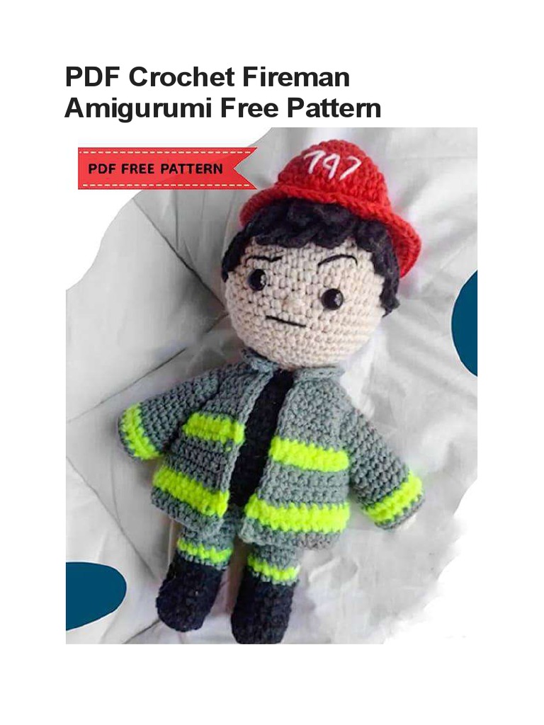 PDF Crochet Fireman Amigurumi Free Pattern | PDF | Amigurumi | Crochet