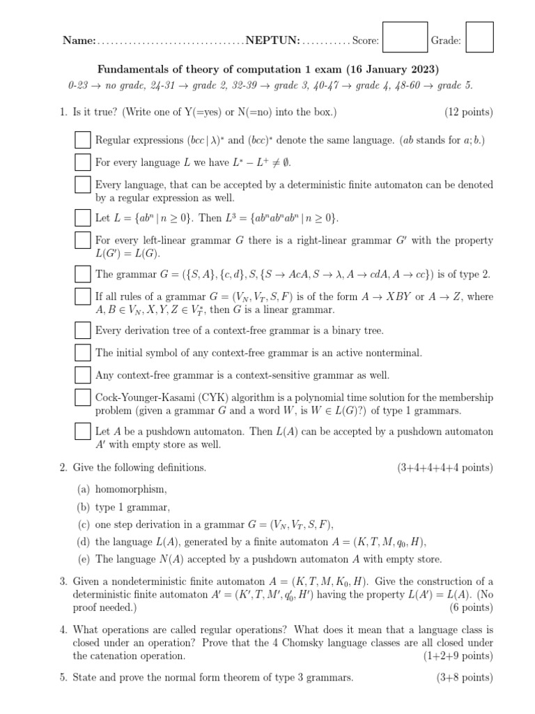 Sample Exam | PDF