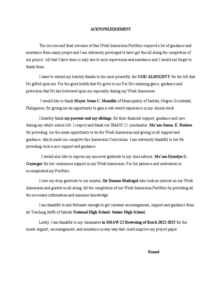 Acknowledgement | PDF