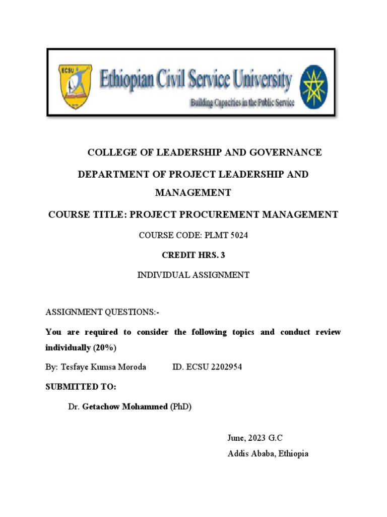 Procurment Individual | PDF