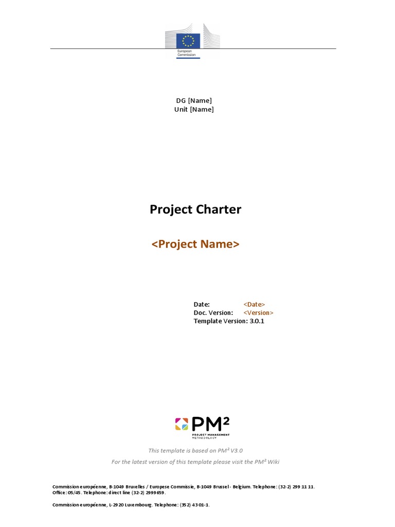(PM2-03 I TPL v3 0 1) Project - Charter (ProjectName) (Dd-Mm-Yyyy) (VX X) | PDF | Risk ...