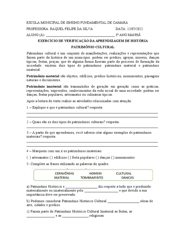 Prova De Historia Pdf