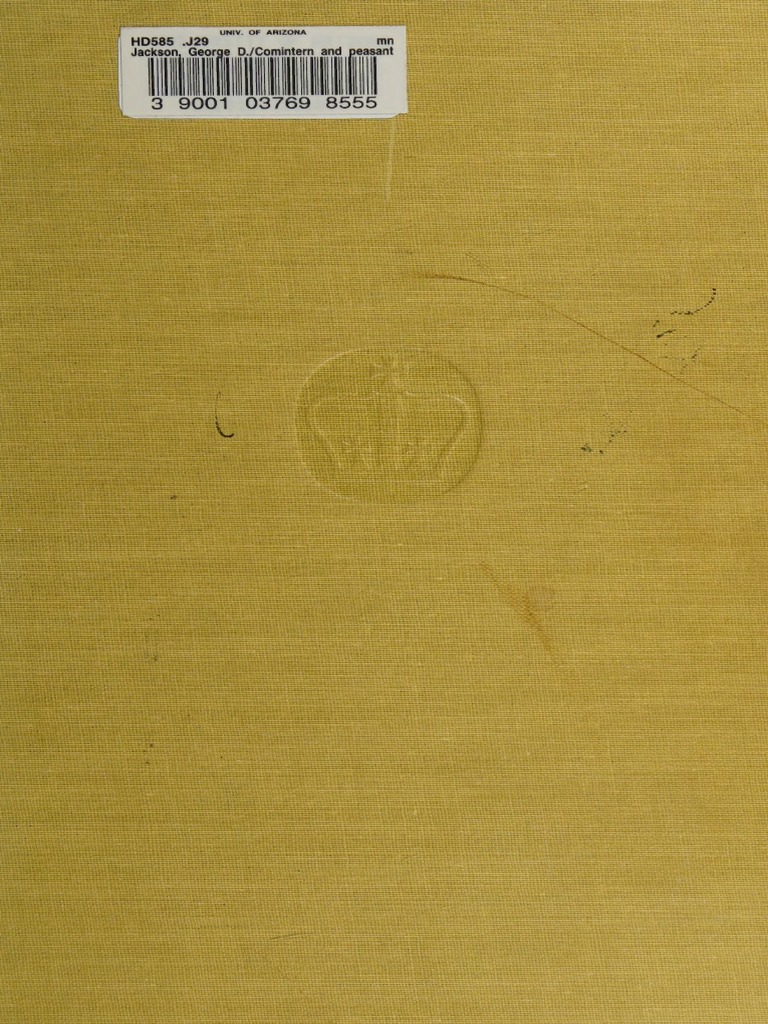 George D. Jackson JR - Comintern and Peasant in East Europe 1919-1930 ...