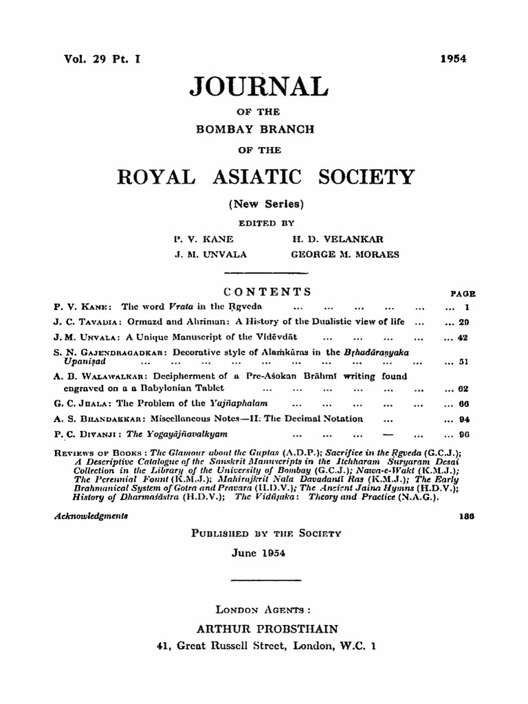 Jasb-Volumes 29-1 For 1954 | PDF