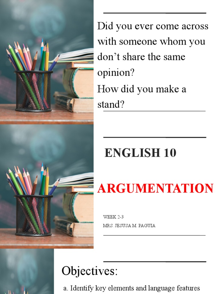 Lesson 2 Argu Students Pdf Essays Argument