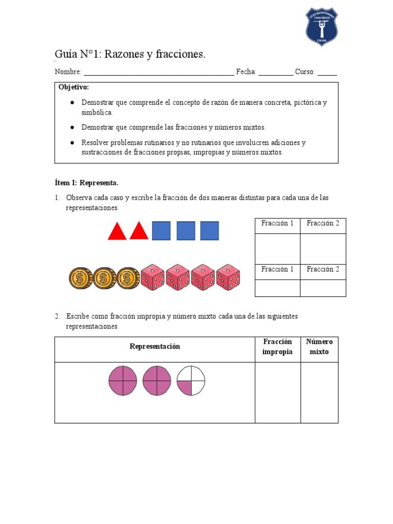 Guía de Fracciones, Matemática, 7básico-90 Copias | PDF