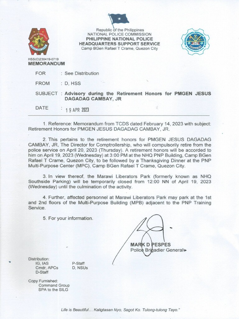 Sample Memo TPR | PDF