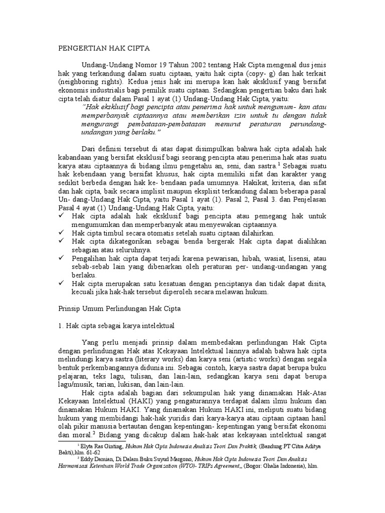 Pengertian Hak Cipta | PDF