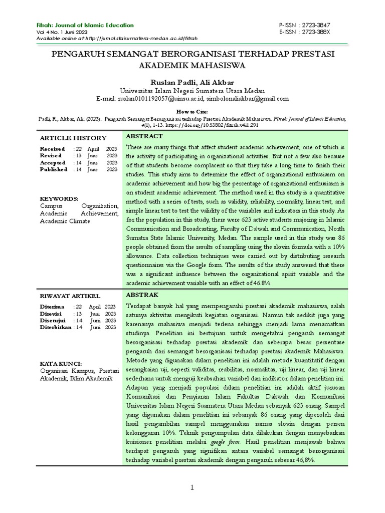 291-Article Text-1303-1-10-20230614 | PDF | Statistics | Multivariate ...