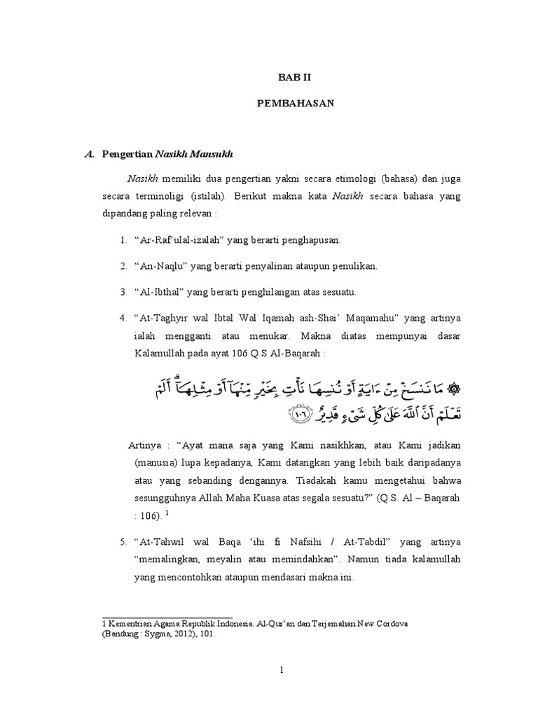 Pengertian dan Contoh Nasikh Mansukh | PDF | Agama & Spiritualitas