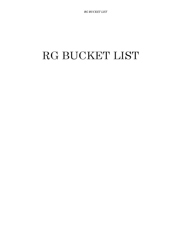 RG Bucket List | PDF