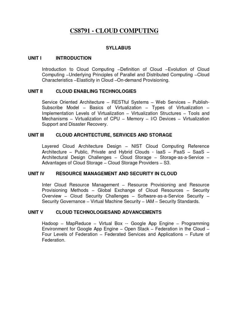 Cs8791-Cloud Computing-931237381-Cs8791cc | PDF | Technology & Engineering