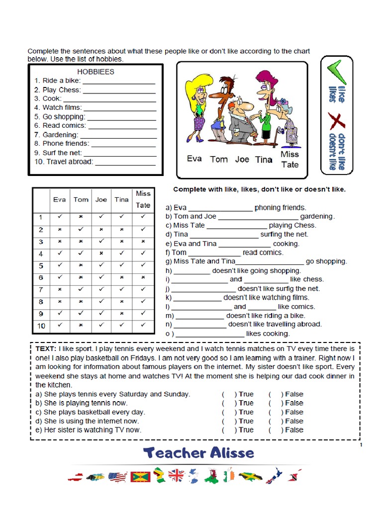 Simple Present Worksheet | PDF