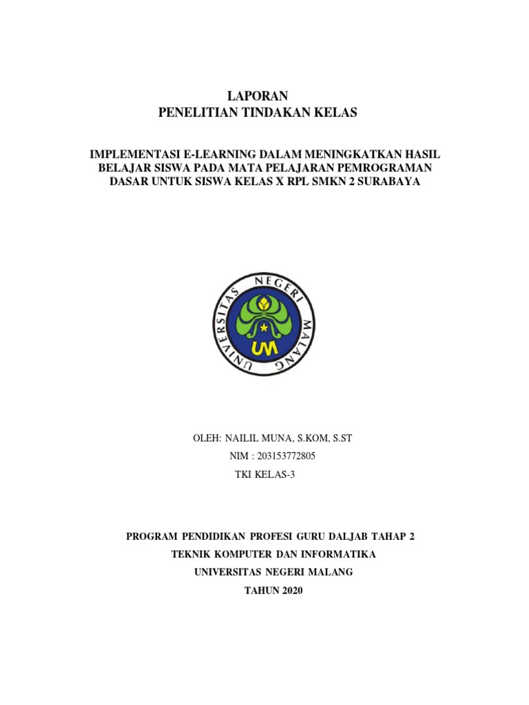 Laporan Penelitian PTK | PDF