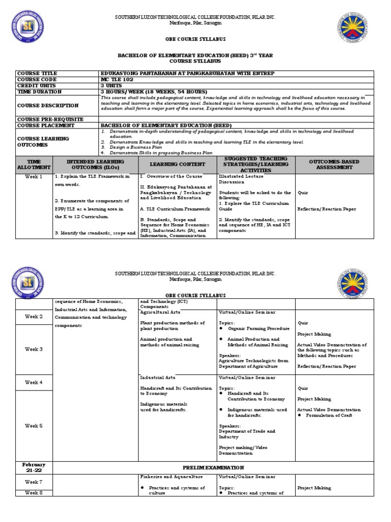 BEED 3rd Year TLE Course Guide | PDF | Curriculum | Aquaculture