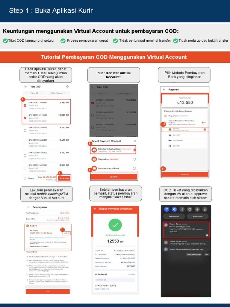 Panduan Pembayaran COD Virtual Account | PDF