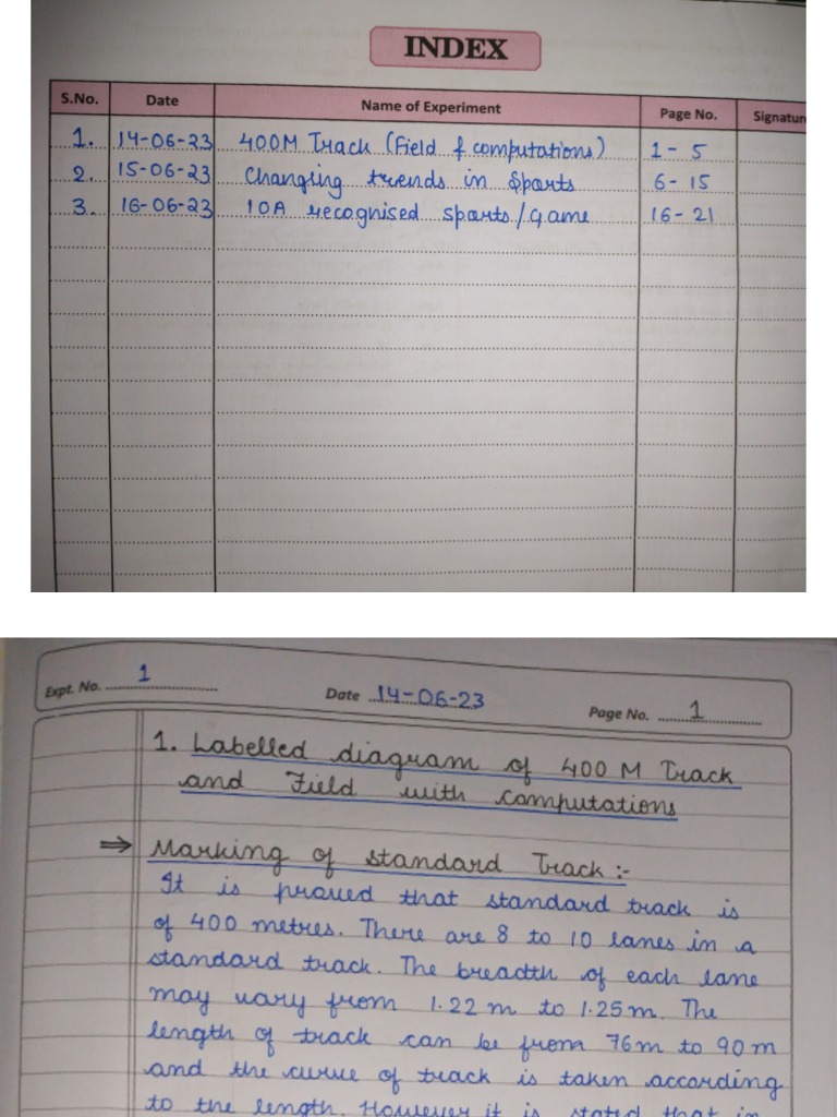 Physical Education Practical File Class 11 | PDF