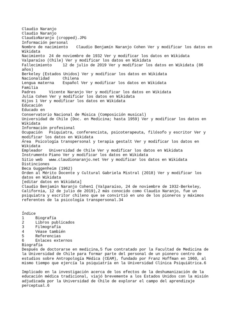 Claudio Naranjo | PDF | Sicología