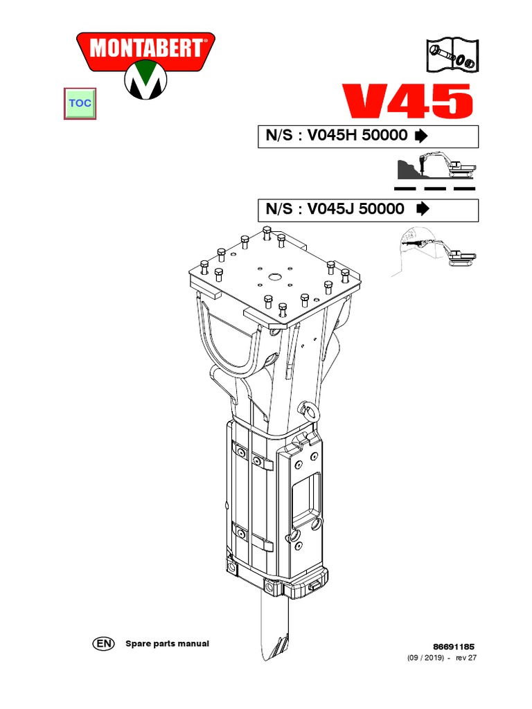 Parts Manual V45 Montabert | PDF | Piston | Mechanical Engineering