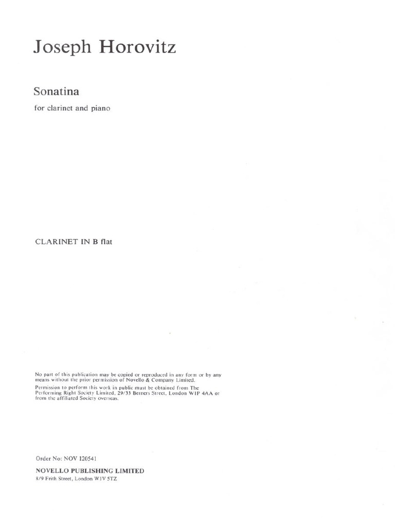 horovitz-sonatina-clarinetpdf | PDF