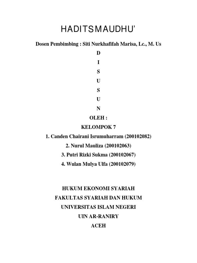 Memahami Hadits Maudhu': Definisi dan Ciri-ciri | PDF
