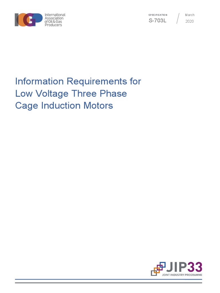 S 703 Information Requirements For Low Voltage Motors | PDF