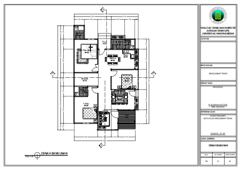 Denah Bangunan: Fakultas Teknik Dan Komputer Jurusan Teknik Sipil ...