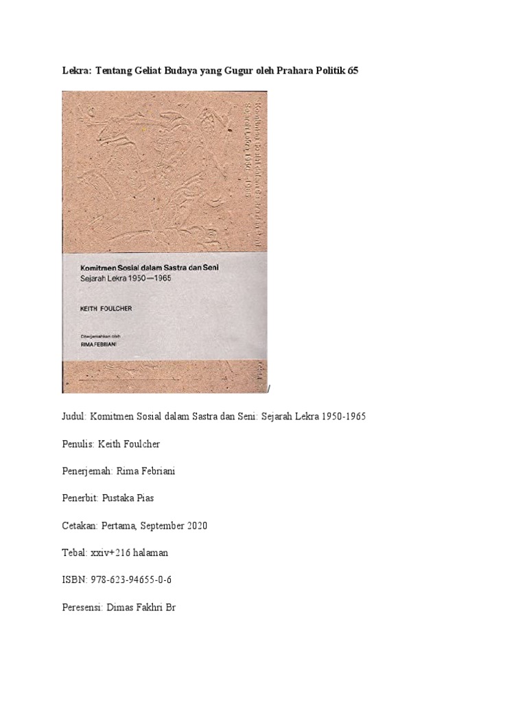 Sejarah Lekra 1950-1965 dan Dampaknya | PDF