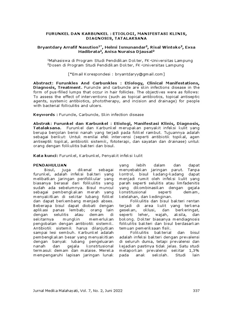 Tatalaksana Furunkel dan Karbunkel | PDF