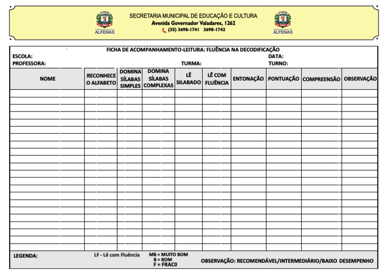 Ficha de Acompanhamento de Leitura | PDF Ficha de Acompanhamento de Leitura | PDF